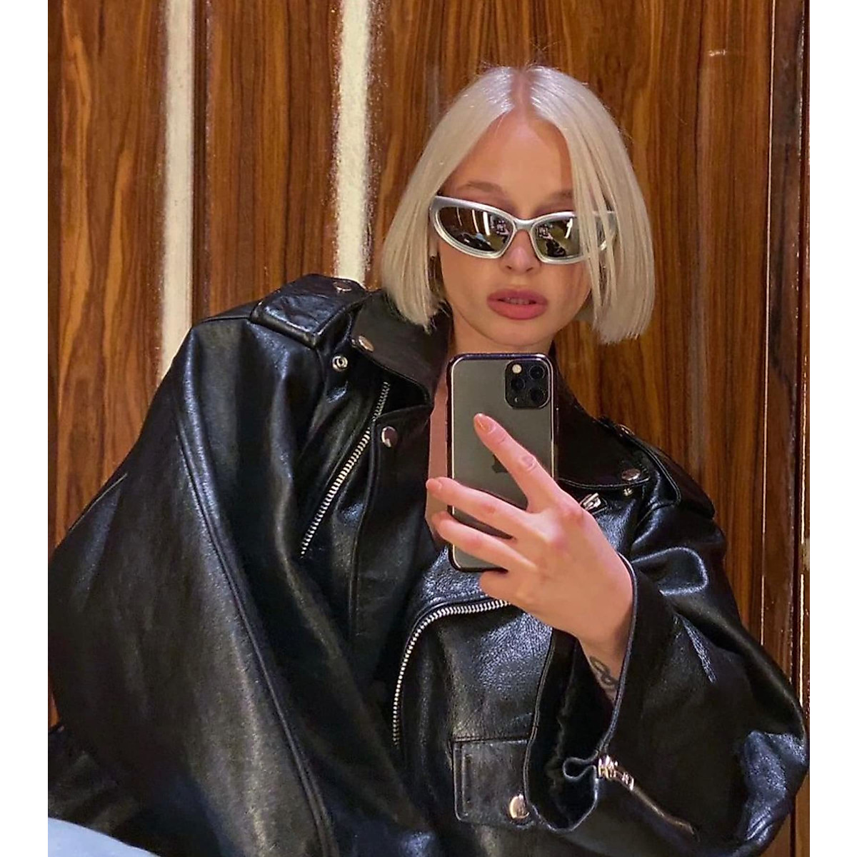 NULOOQ Wrap Around Sunglasses for Women Men Trendy Fashion Y2K Oval Sport Shades Sun Glasses UV400 Protection (Silver Frame/Silver Mirrored Lens)