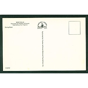 Dining Room of Monticello Home of President Thomas Jefferson Virginia Interior Postcard