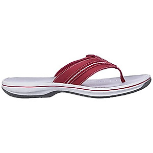 Clarks Women's Brinkley Jazz Flip Flop, red Synthetic, 7 Medium US