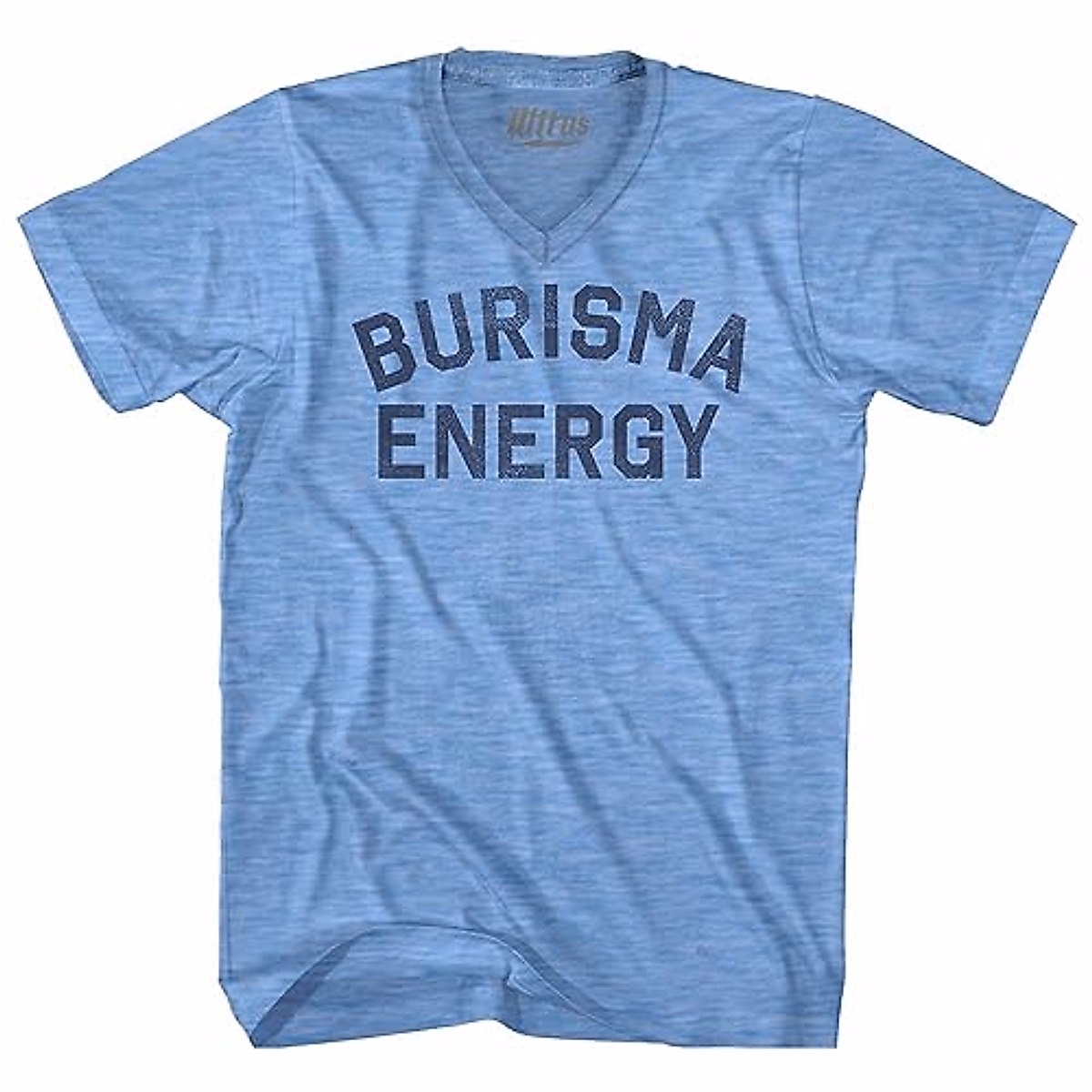 Burisma Energy Adult Tri-Blend V-Neck T-Shirt-Athletic Blue-Adult X-Small