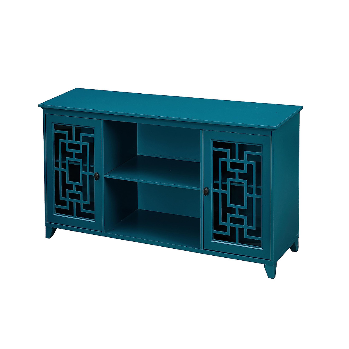 Mixcept 60” Sideboard Buffet Table Storage Cabinet Console Table with 2 Doors and Adjustable Shelves, Cupboard Kitchen Sideboard for Kitchen Dining Room, Teal