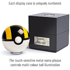 Pokémon Poké Ball Authentic Replicas - Realistic, Electronic, Die-Cast Poké Ball with Display Case Light Features - by The Wand Company (Ultra Ball)