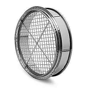 CLABBY ROUND LAKE Galvanized Iron Garden Sieve - Soil Sieves with 4 Interchangeable Mesh Sizes (3mm, 6mm, 9mm, 12mm) - Sifting Pan - Complete with Cotton Work Gloves