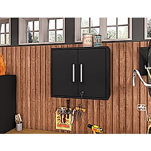 Manhattan Comfort Eiffel 6-Piece Garage Storage Set in Matte Black