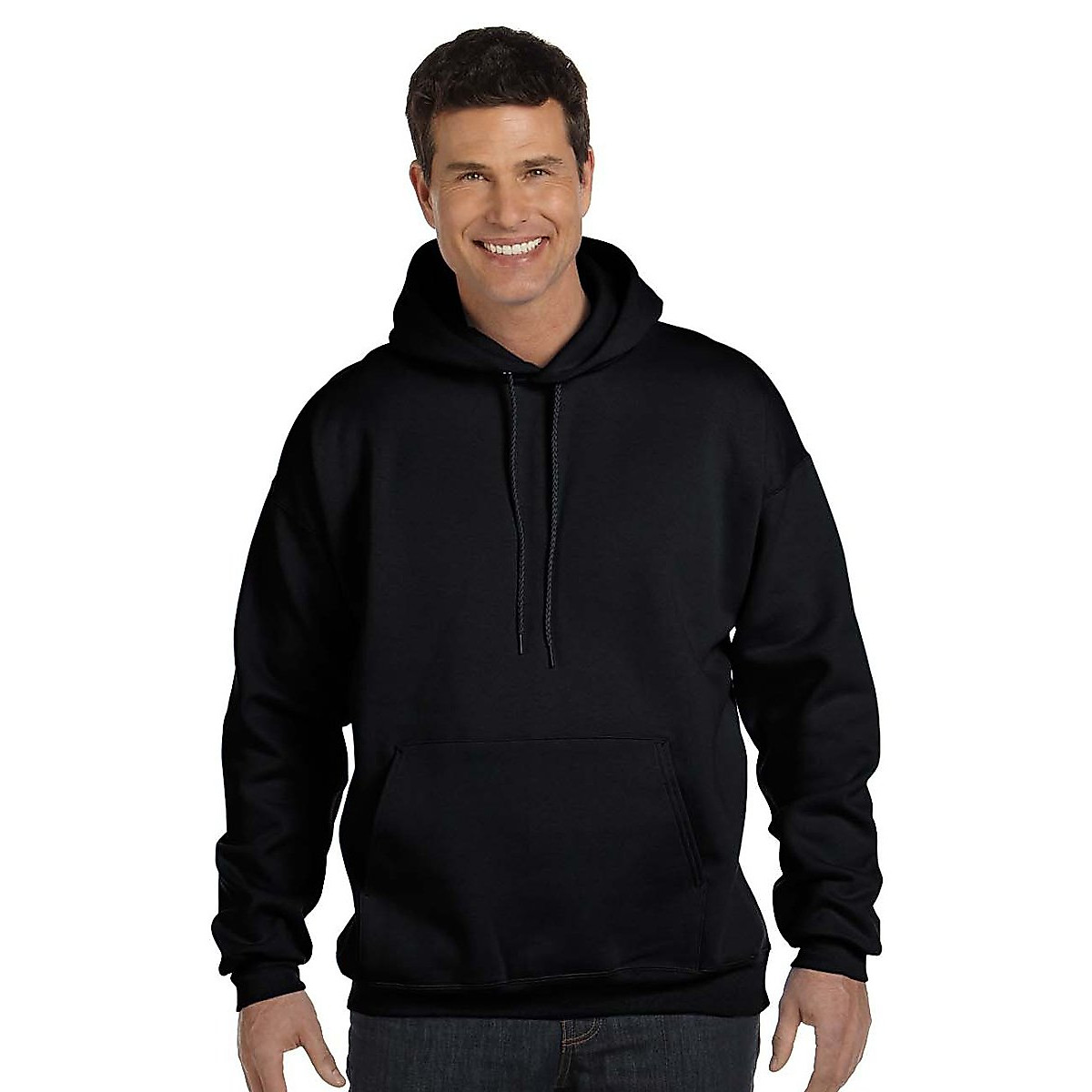 Hanes Men's Ultimate Cotton Heavyweight Pullover Hoodie Sweatshirt, Black, Medium