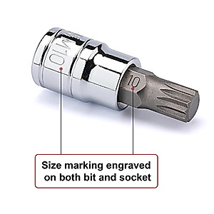 CASOMAN 10PCS 1/4-Inch, 3/8-Inch & 1/2-Inch Drive XZN Triple Square Spline Bit Socket Set, M4-M18, 12 Point Tamper Proof, Cr-V Sockets and S2 Steel Bits