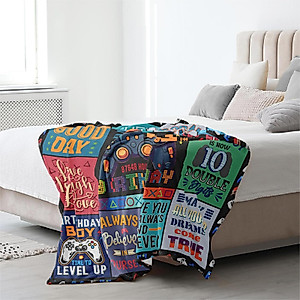 Mcurore 10 Year Old Boy Gift Ideas Blanket 60"x50", 10 Year Old Boy Gifts, Gifts for 10 Year Old Boy, Birthday Gift for 10 Year Old Boy, 10th Birthday Gifts for Boys, 10th Birthday Decorations for Boy