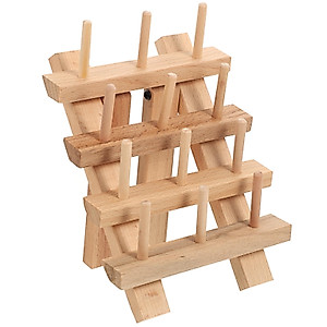 EXCEART 12 Spool/Cone Wooden Thread Rack Wooden Folding Thread Holder Organizer Sewing Embroidery Thread Rack for Sewing Embroidery Quilting Craft