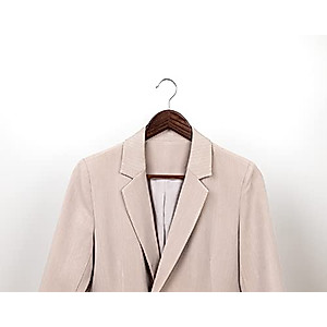 HUMIA Retro Wooden Suit Coat Hangers 30 Pack, Solid Wood Clothes Hangers with Non Slip Pants Bar, 360° Swivel Hook and Precisely Cut Notches for Jacket, Pant, Shirt, Dress (Retro,30)