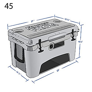Frosted Frog Light Blue 45 Quart Ice Chest Heavy Duty High Performance Roto-Molded Commercial Grade Insulated Cooler