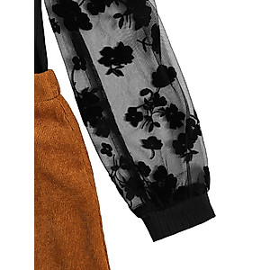 SOLY HUX Girl's Skirt Outfits Long Sleeve Knitted Shirt Sweater Tshirt Tops & Mini Skirt Design Cute Clothes 2 Piece Set Black and Brown 12 Years