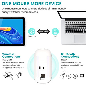 Wireless Mouse,Attoe 2.4GHz Bling Dazzling Ergonomic Portable Girls Mouse Silent 800/1200/1600 DPI USB Optic Mouse Convenient for PC Laptop Notebook Windows