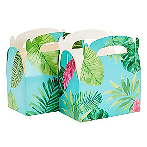 BLUE PANDA 24 Pack Luau Tropical Themed Party Favor Boxes, Tropical Gift Box Set (6 x 3.3 x 3.6 In)