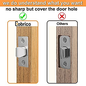 Gobrico Pack of 6 Square Door Handles Levers, Bedroom and Bathroom Privacy Locks Satin Nickel Finished, Keyless Interior Door Locksets Door Knobs