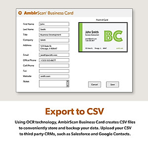 Ambir ImageScan Pro 667 Business Card Scanner with AmbirScan Business Card for Windows PC