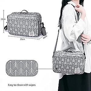 Universal Stroller Caddy Accessories All-in-One Baby Organizer with Insulated Pocket,Capacity for Diapers, Toys & Snacks, Dark Gray