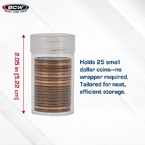 BCW Small Dollar Coin Tubes - 25 ct