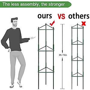6Ft 3Packs Tomato Cage for Garden Plant Support, Extra High 72Inch Plant Cage Garden Trellis for Climbing Plants Adjust Plant Trellis Tomato Trellis Garden Stakes for Vegetable Fruit Flowers