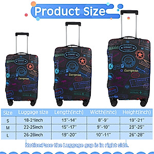 Sherr 3 Pieces Travel Luggage Cover Suitcase Protector Anti Scratch Suitcase Washable Baggage Covers(Vintage Theme,S/Medium/L)