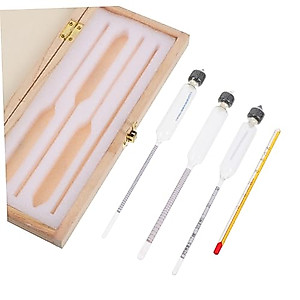 FUNOMOCYA 3pcs Alcohol Meter Hydrometer Wine Testing Meter Alcohol Tester Alcoholmeter Alcohol Measuring Tools Home Alcohol Test Alcohol Percentage Tester Thermometer Wine Meter Glass