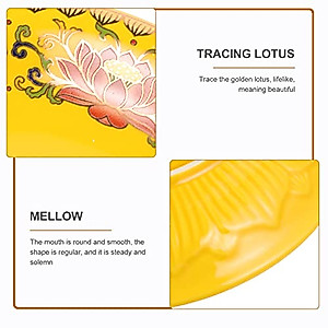 Buddhist Plate Offering Bowls Tray: Fruit Tray Food Dessert Snack Blessing Fruit Tray Ceramics Bowl for Altar Use Rituals Incense Smudging Decoration