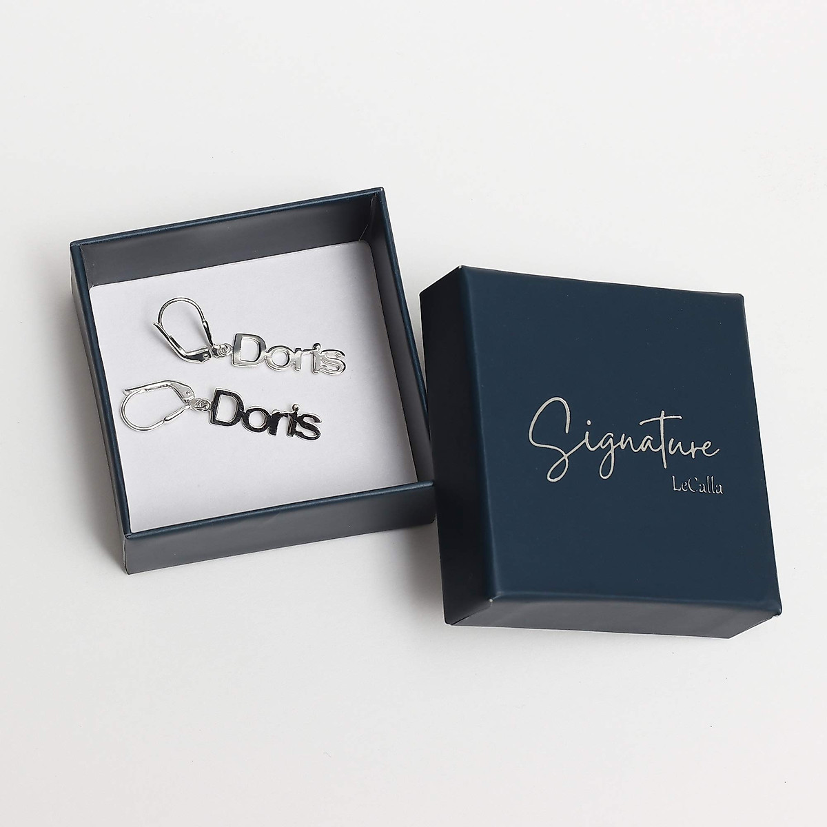 LeCalla Personalized Customized Name Lever-Back Earrings for Women Teen