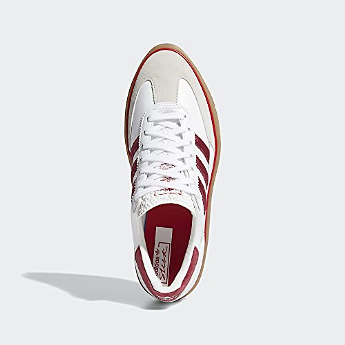 adidas Originals Women's Sleek Super 72 Leather Casual Fashion Sneakers, Cloud White/Grey One/Collegiate Burgundy, 11