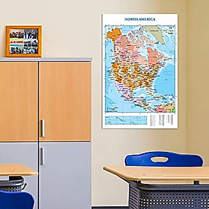 EuroGraphics Map of North America Poster, 36 x 24 inch