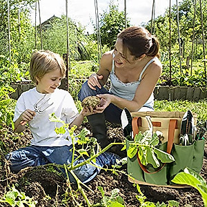 YAUNGEL Garden Tools Set, Gardening Tools Heavy Duty Stainless Steel Garden Supplies Hand Tools with Wooden Handle, Storage Tote Bag, Gardening Gifts for Women and Men, for Mom