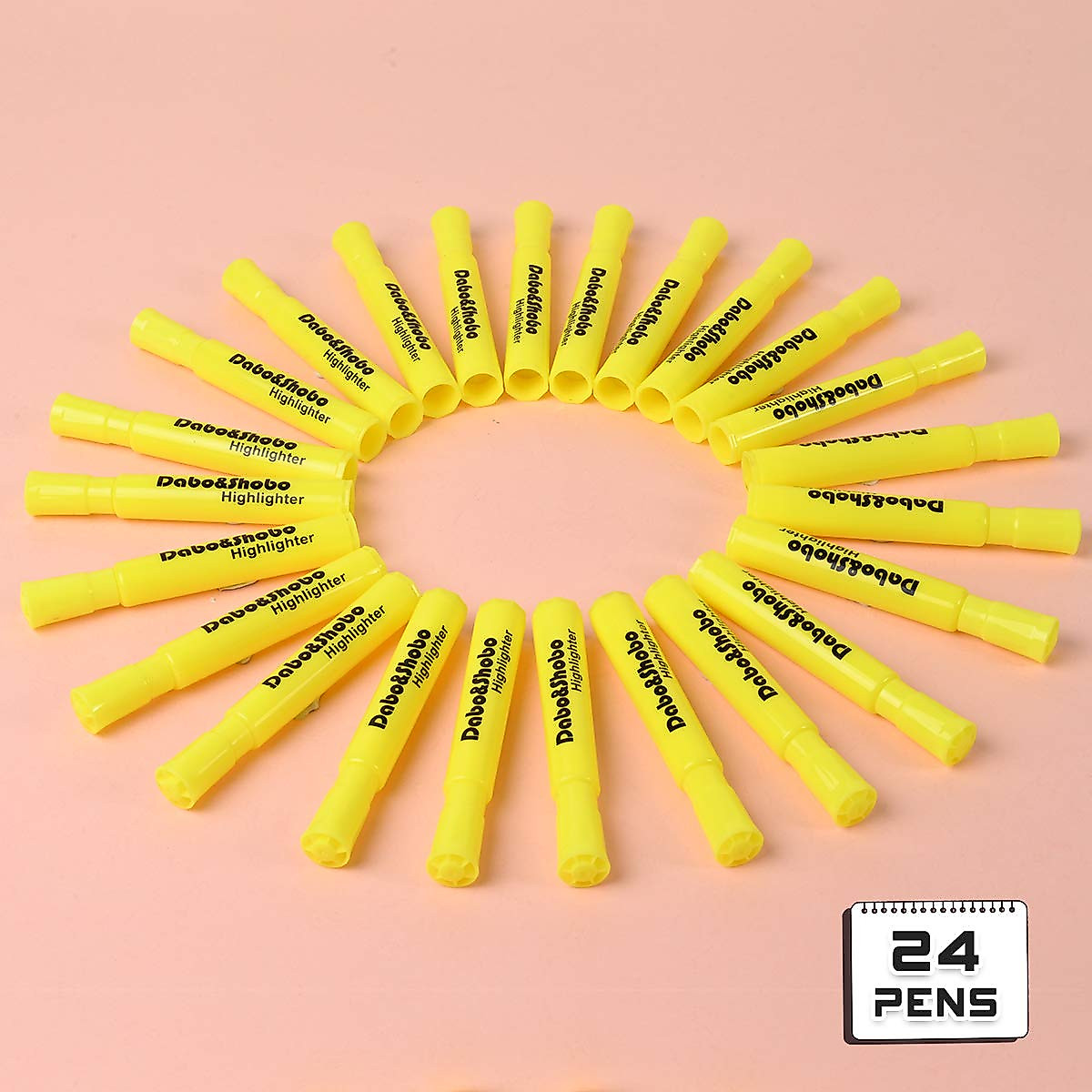 Yellow highlighter, 24 Pack -bright color, chisel tip, for Adults Kids Highlighting in the Home School Office-Short …