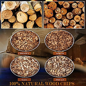 Cocktail Smoker Kit for Drinks, Zyceecby Cocktail Smoker Kit with Oak, Pecan, Cherry, Apple Wood Chips, Old Fashioned Whiskey Drink Smoker, Best Gift for Husband, Father and Cocktail Lovers