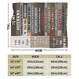 LLARREH to My Husband Blanket from Wife Throw Blankets for Couch Sofa Bed Warm Birthday Anniversary 50X60 Inch