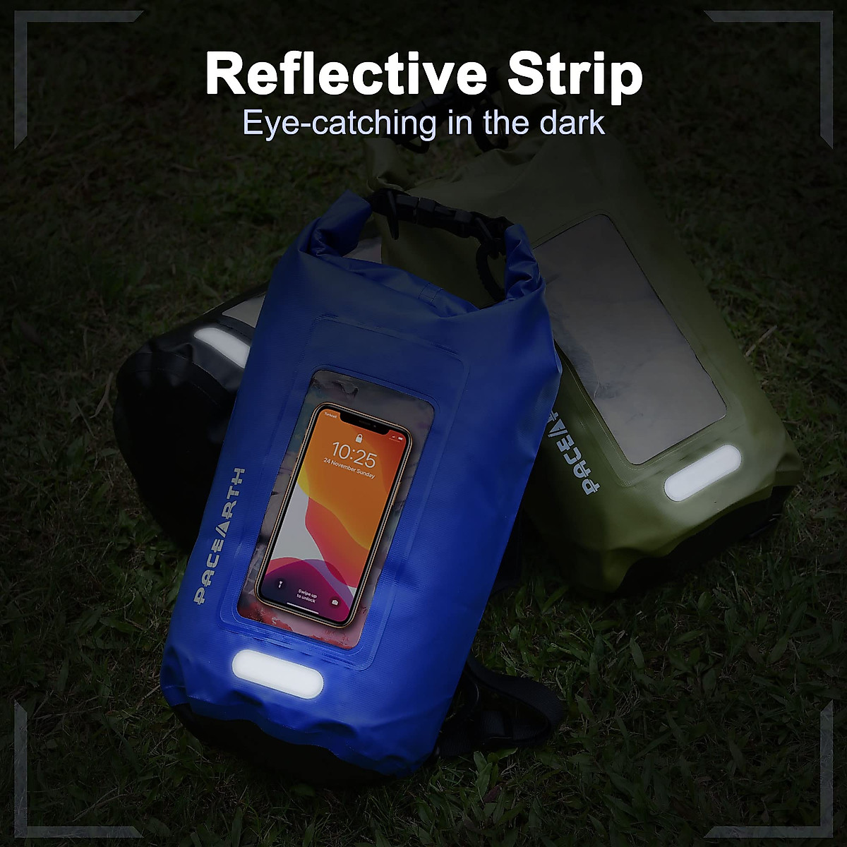 PACEARTH Floating Dry Bags Waterproof with Inner Transparent Phone Bag, 10L/20L/30L Roll Top Lightweight Dry Storage Bag Backpack for Kayaking, Rafting, Boating, Camping, Hiking, Fishing