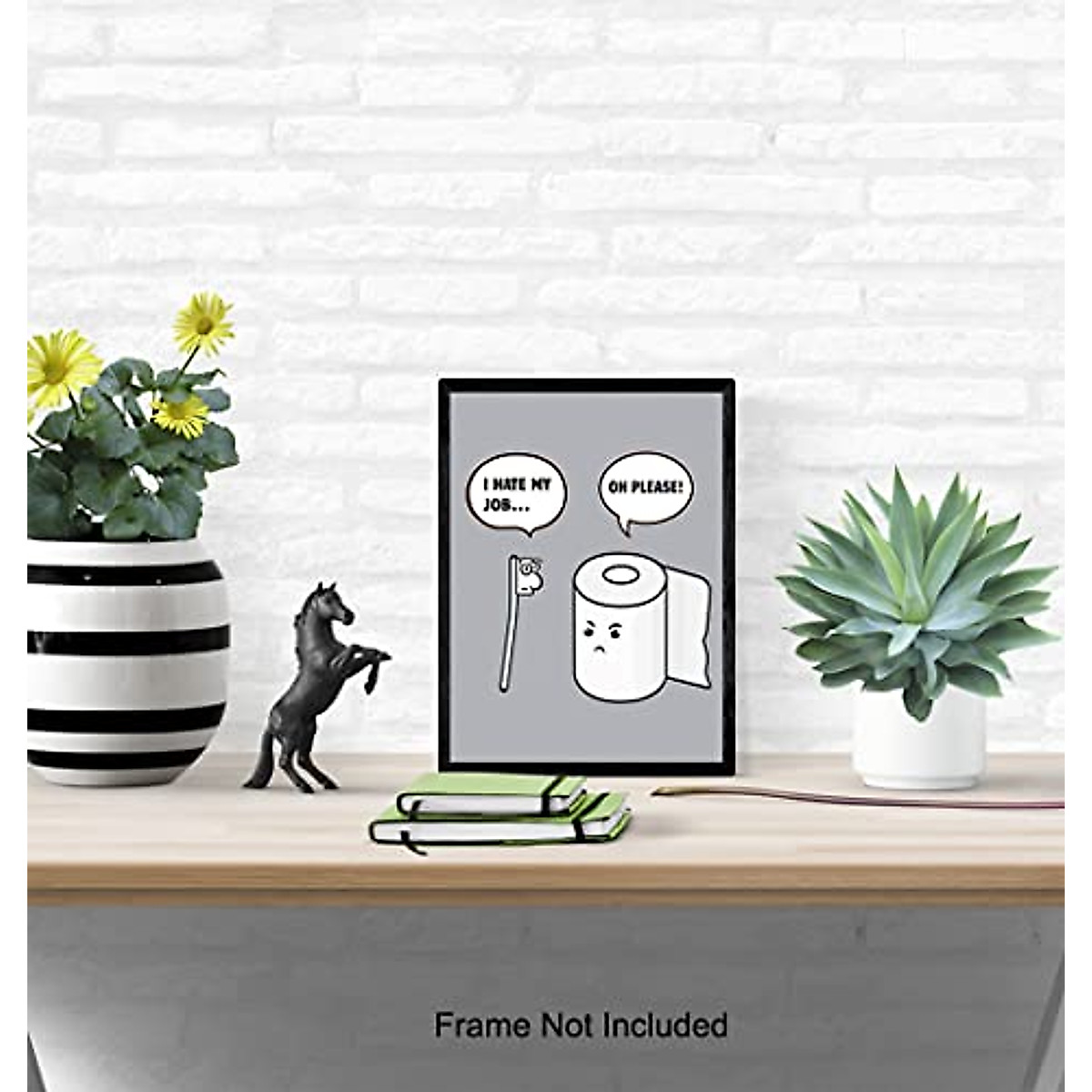 Bathroom Typography Art Print Wall Art Poster - Chic Modern Home Decor for Bath - Makes a Great Gag Gift or Funny Housewarming Gift - 8x10 Photo- Unframed
