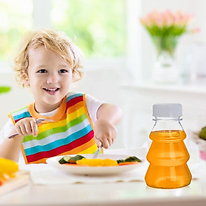 Lyellfe 24 Pack Plastic Juice Bottles with Leak Proof Cap, 6 Oz Reusable Clear Drink Bottles for Kids, Small Empty Bottles, Milk Bottles, Beverage Containers for Drinks, Smoothie, Water