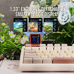 EPOMAKER RT100 Mechanical Keyboard, Retro Gaming Keyboard, with Display Screen, BT5.0/2.4G/USB-C 97 Keys Gasket Custom Keyboard, Hot Swappable, RGB Backlit, with Knob for Win/Mac (Gateron Pro Yellow)