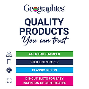 Geographics Classic Linen Document Covers, 12.5” x 9.75”, Navy Bue (25 Pack)