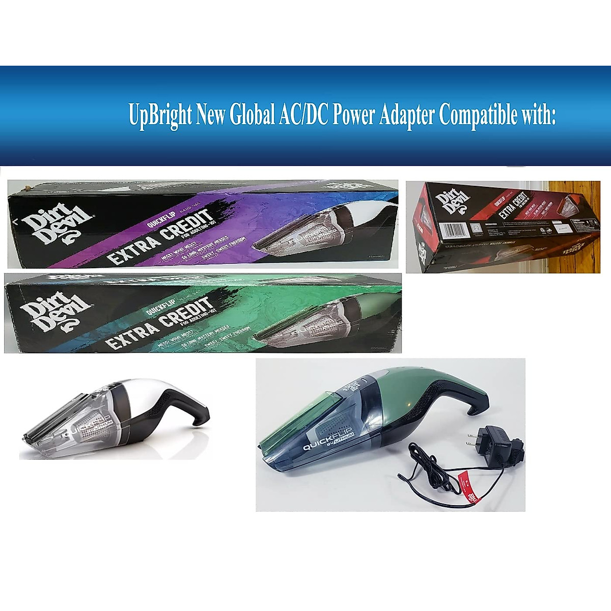 UpBright 2-Prong 10V AC Adapter Compatible with Royal Dirt Devil BD30011 BD30011RDI BD30011WDI QuickFlip 8V DC Lithium Ion Hand Vac Quick Flip Vacuum Cleaner 440009122 Power Supply Battery Charger PSU