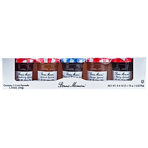 Bonne Maman Preserves Sampler Variety Pack (Apricot, Cherry, Orange, Red Currant, Strawberry), 1.76 Ounce Jars (Pack of 5)