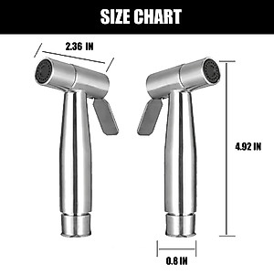 3 Pieces Bidet Sprayer Head for Toilet-Handheld Sprayer Adjustable Water Pressure Control Stainless Steel Easy Install for Feminine Hygiene Baby Wash and Pet Shower Sprayer