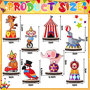 Wenqik 16 Pcs Wood Carnival Centerpieces for Tables Carnival Party Decorations Circus Theme Party Decorations Wooden Carnival Table Decorations for Carnival Baby Shower Birthday Party Supplies