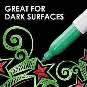 SHARPIE Metallic Permanent Markers, Fine Point, Assorted Metallic, 6 Count