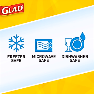 Glad Medium Square Food Storage Containers for Everyday Use | Medium Square Food Storage Containers Hold up to 25 Ounces of Food (25 Oz) |5 Count, Standard Food Containers