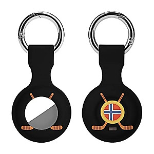 Hockey in Norway Silicone Protective Cover Case for Airtags with Keychain Air Tag Holder