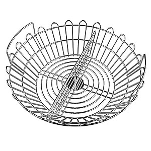 Stainless Steel Charcoal Ash Basket for Big Joe Kamado Grill, Charcoal Holder with Handles/Removable Divider Plate, Kamado Joe Grill Accessory