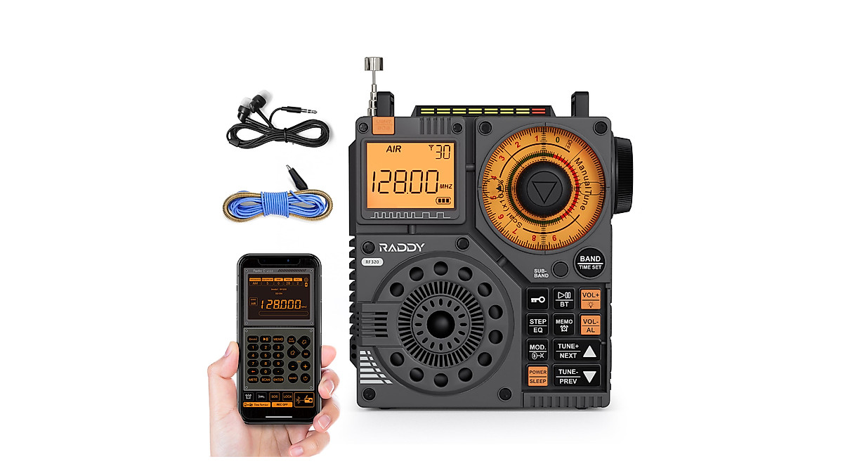 Raddy RF320 Portable Shortwave Radio with App Control & Wide Coverage