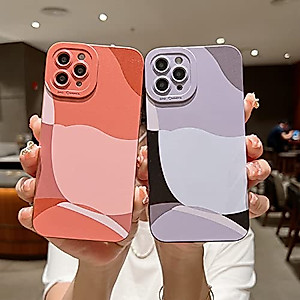 YKCZL Compatible with iPhone 11 Pro Case, Cute Painted Art Heart Pattern Full Camera Lens Protective Slim Soft Shockproof Phone Case for Women Girls-Brown