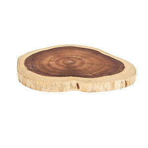 Resafy Round Cutting Board(Dia. 12~14 inch), Exquisite Non-Splicing Acacia Wood Cheese Board, Reversible Round Charcuterie Board (Non-Exact Round, Follow Actual Shape of wood)