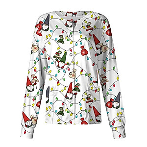 OIOLOYJM Sweatshirt 2023 Nurse Undershirt Long Sleeve Lab Coat Women Cute Jacket Womens Scrub Jacket Cute Jackets Dental Scrubs Halloween Scrub Womens Scrub Jacket Christmas