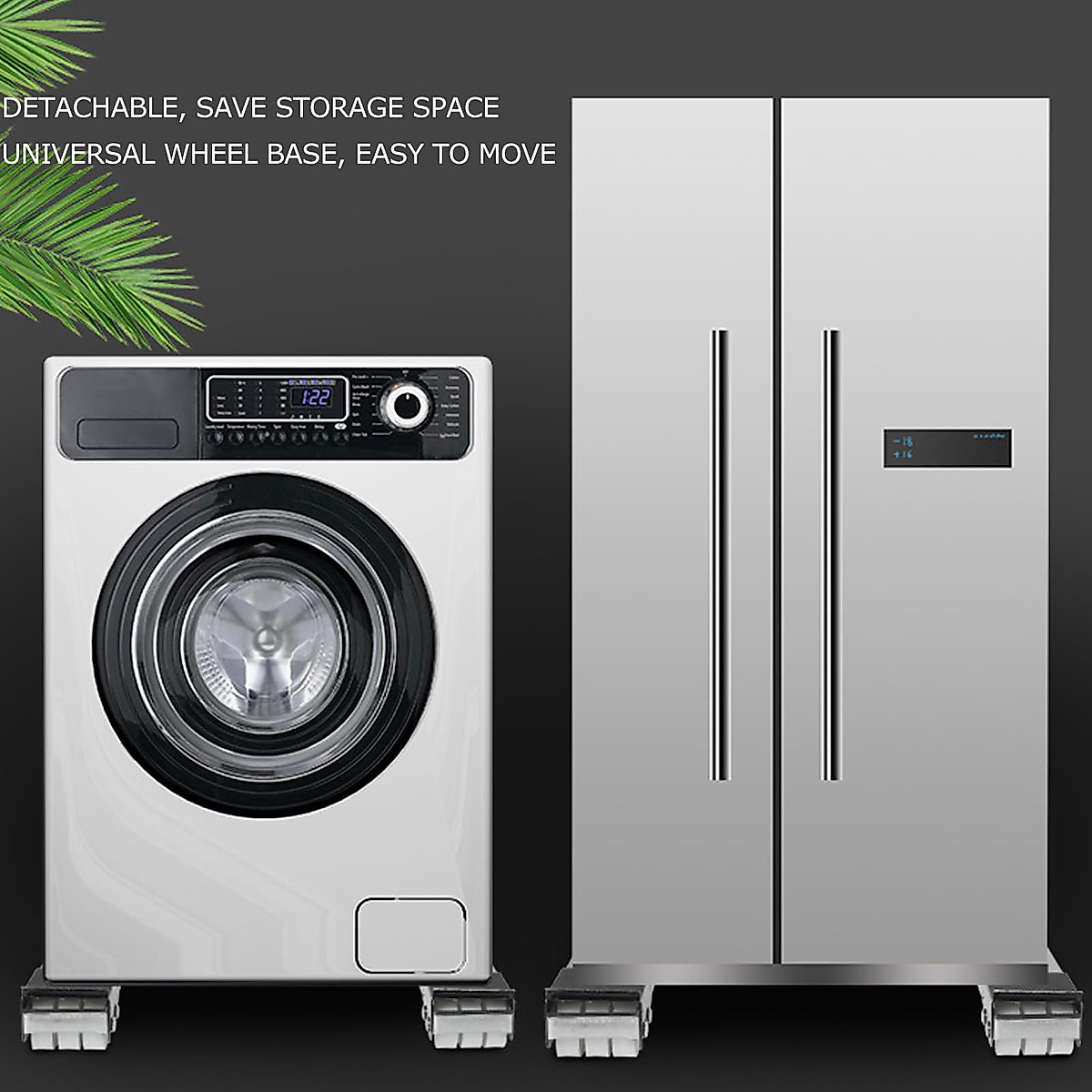 Furniture Dolly Mobile Roller, 300KG Load Bearing Extensible Appliance Roller, Fridge Stand Moving Cart with Adjustable Height Lifting Tool Lever for Washing Machines Refrigerators Dryers (Silver)